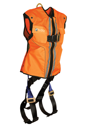 FallTech 7015 Hi-Vis Orange Vest Contractor Full Body Harness 1 ...