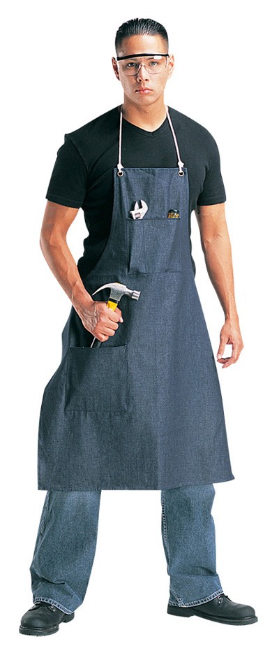 1348P1 10oz Blue Denim Apron with 1 Pocket | Equipment Direct