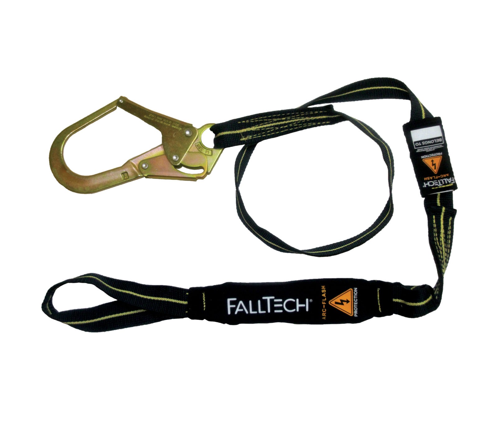 FallTech 82423L Arc Flash 6ft Shock Absorbing Single Leg Lanyard with 1 ...