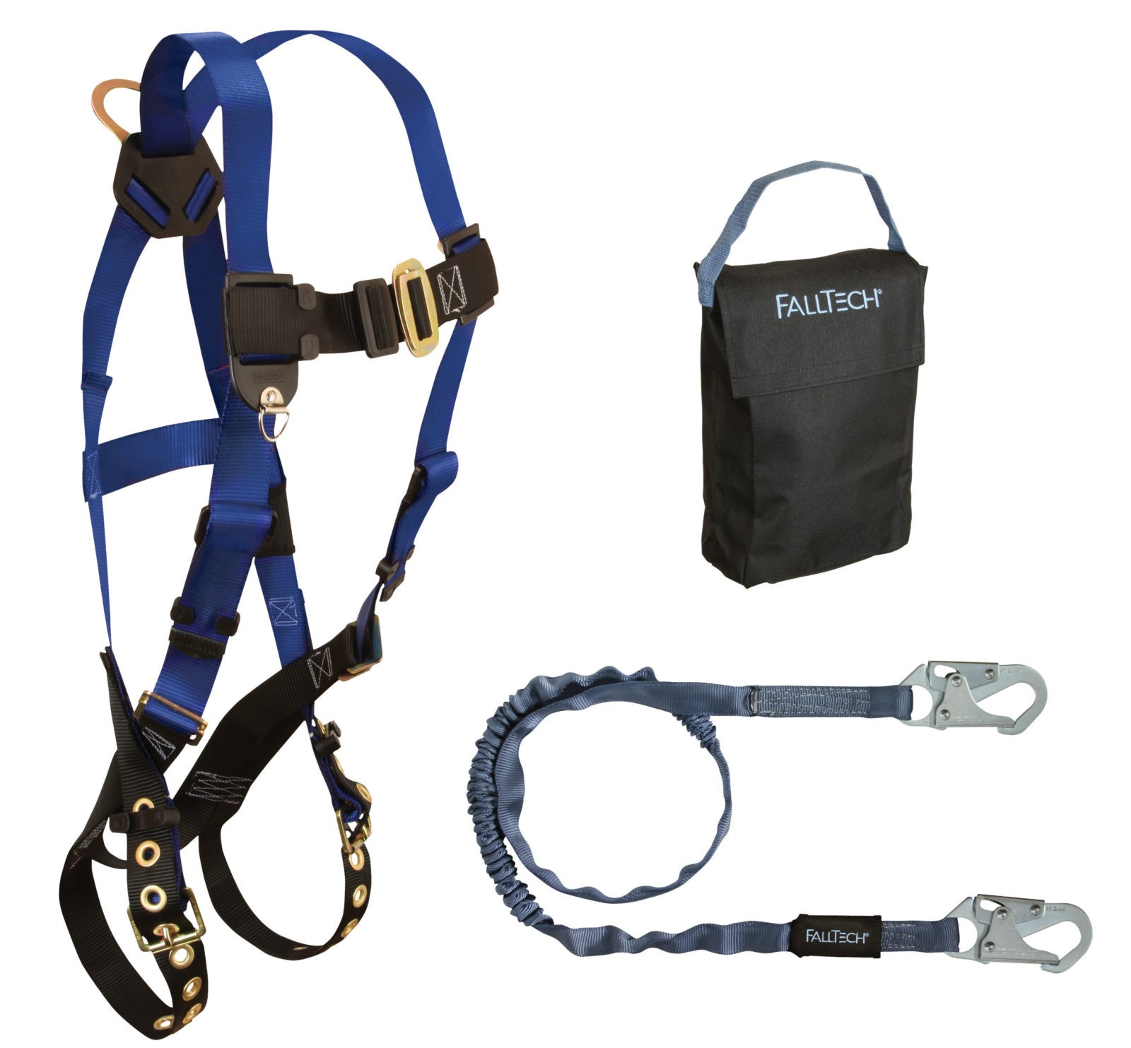 FallTech 9001HS Starter Kit with 7016 Harness, 8259 Shock Absorbing ...